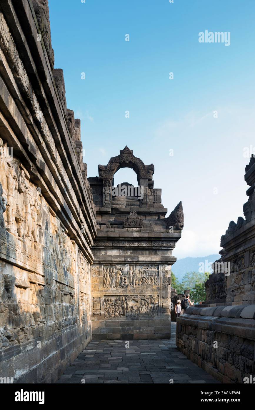 Bas-relief of a ship on Borobudur Temple, Java, Indonesia Stock Photo ...