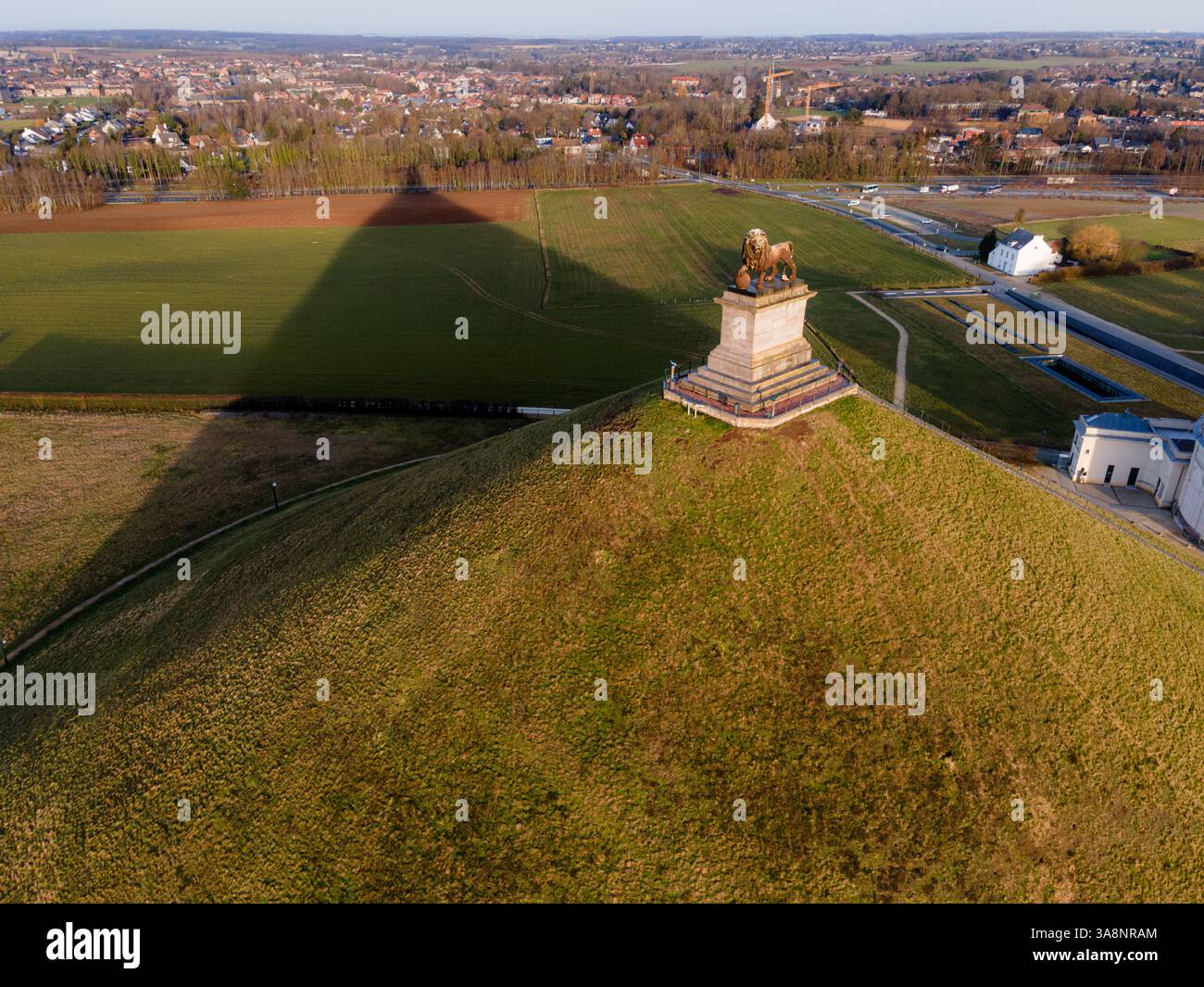 The Lion's Mound at the Waterloo battlefield at sunset Stock Photo - Alamy