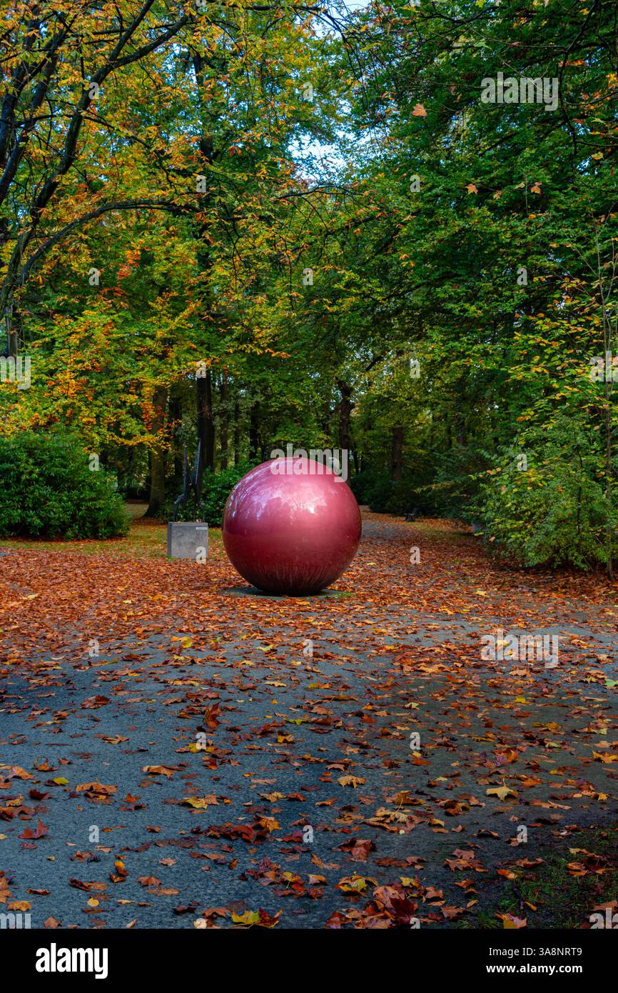 Giant red ball in Middelheim Open Air Sculpture Museum, Antwerp ...