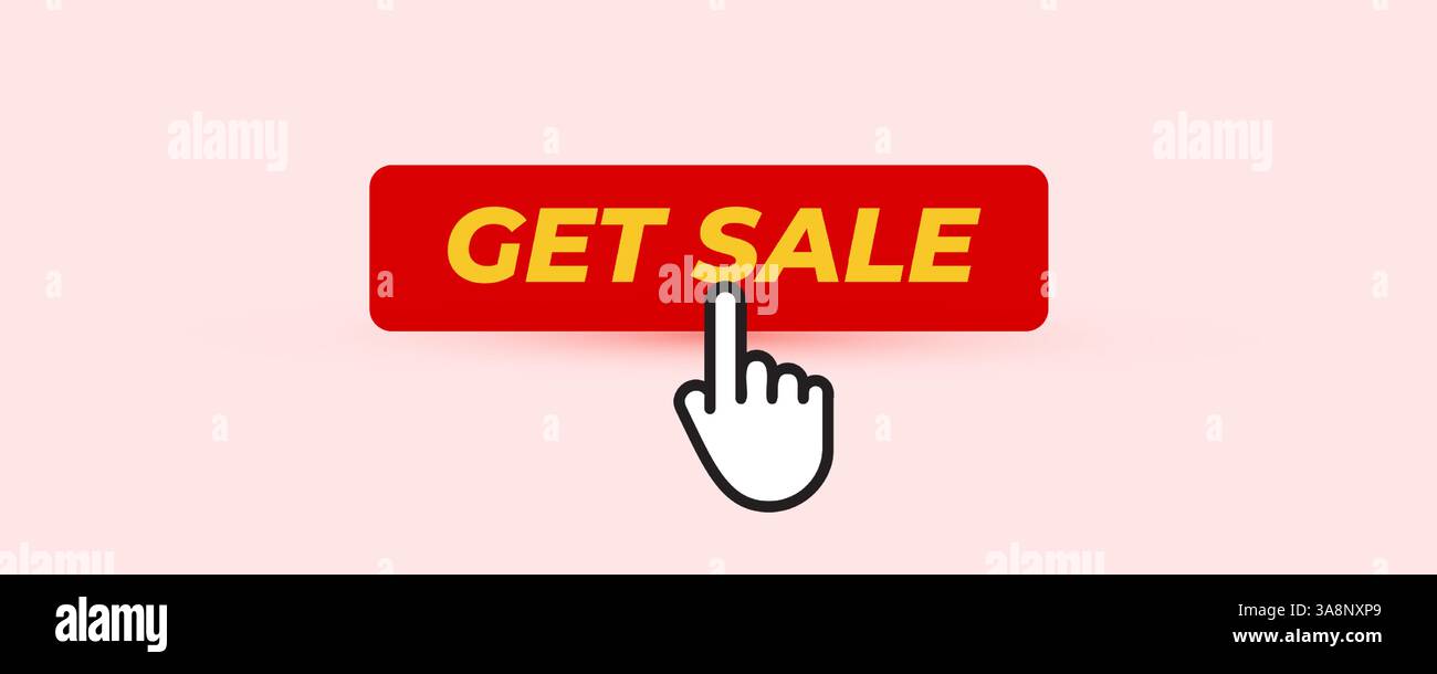 Hand press red clickbait button hi-res stock photography and images - Alamy