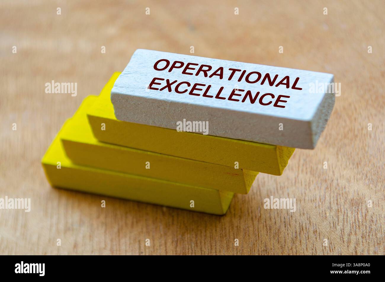 Operational Excellence text on white wooden block. Operational ...