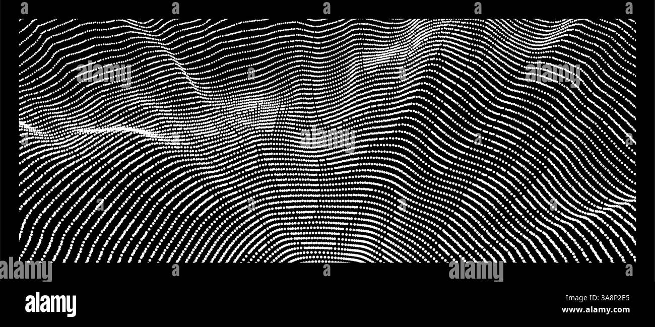 Array with Dynamic Particles. 3d Futuristic technology style. Abstract Background. Texture ...