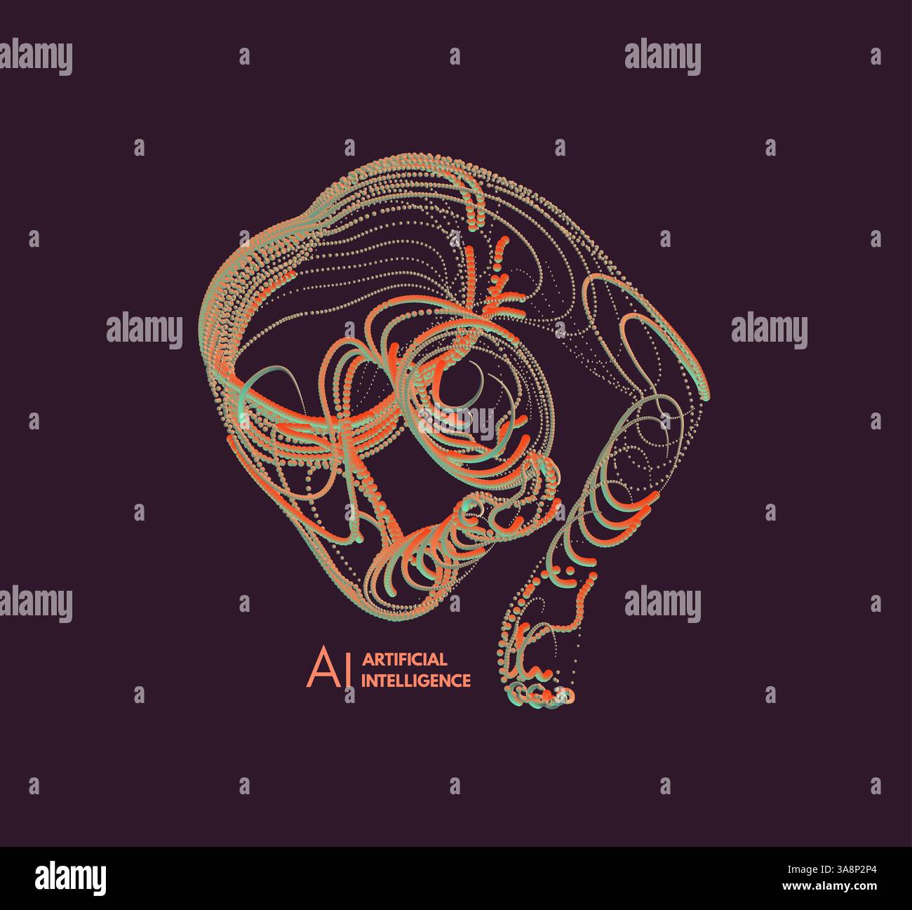 Artificial intelligence. Technology and engineering concept. 3d model ...