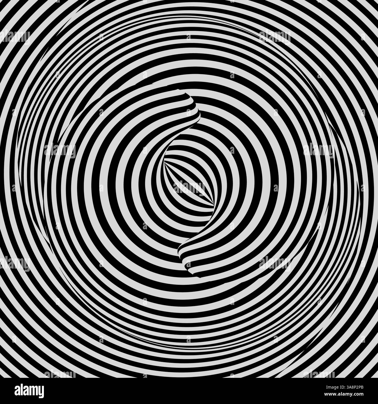 Pattern with optical illusion. Black and white background. Vector ...