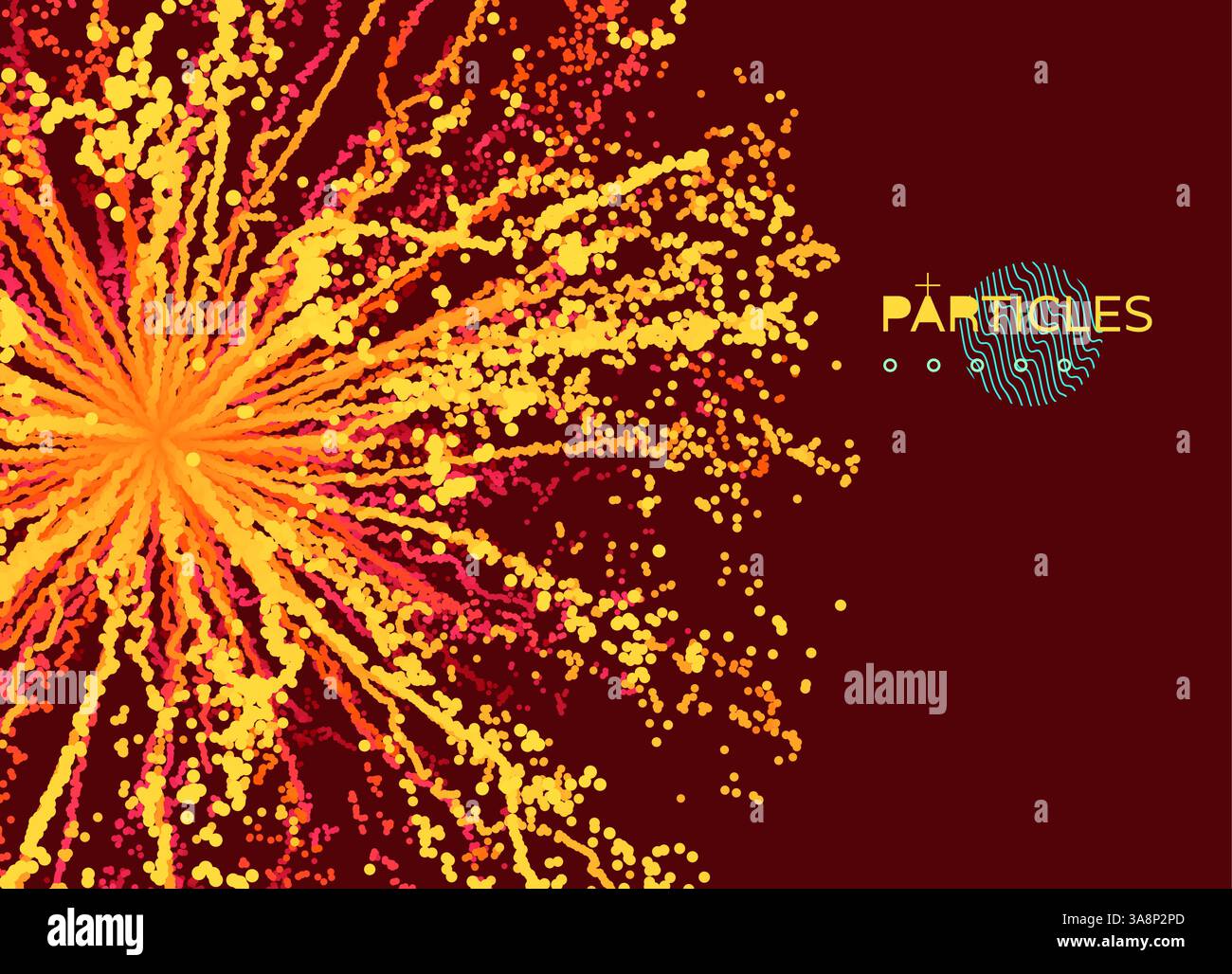 Abstract science or technology background. Array with dynamic particles. Vector illustration ...