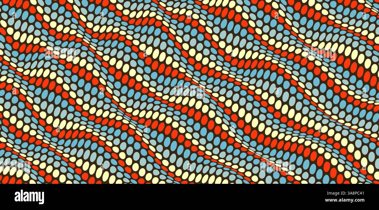 Wavy dotted background with optical illusion. Abstract polka dots ...