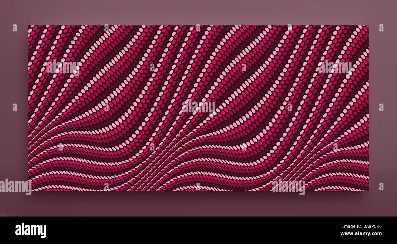 Wavy dotted background with optical illusion. Abstract polka dots ...