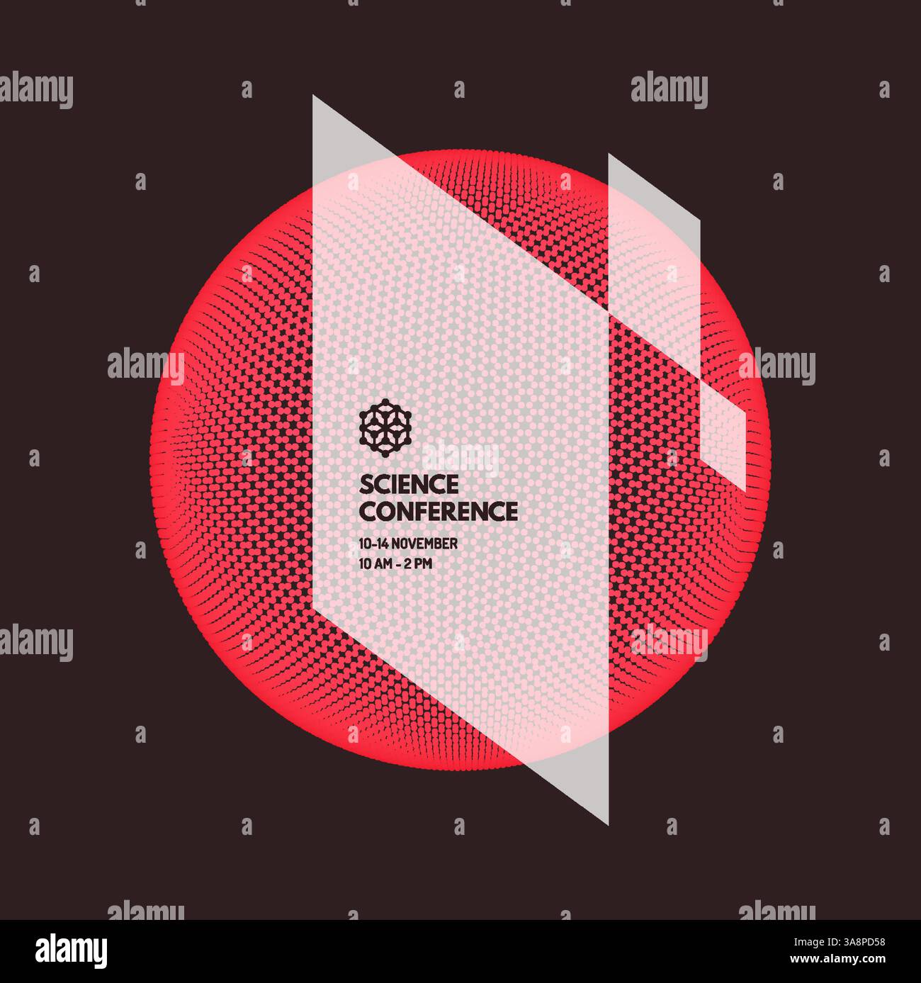 Science conference. The sphere consisting of points. Global digital ...