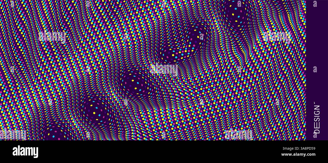 Background with convex forms. Volumetric composition with optical ...