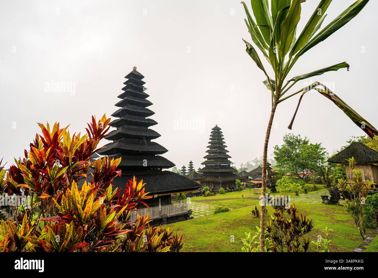Iconic multi-tiered meru towers of Pura Besakih temple rise ...