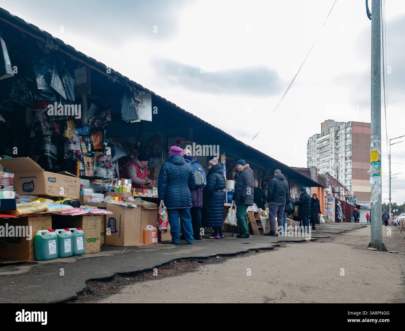 Kyiv, Ukraine - 28th March, 2025: Bustling activity fills the streets ...