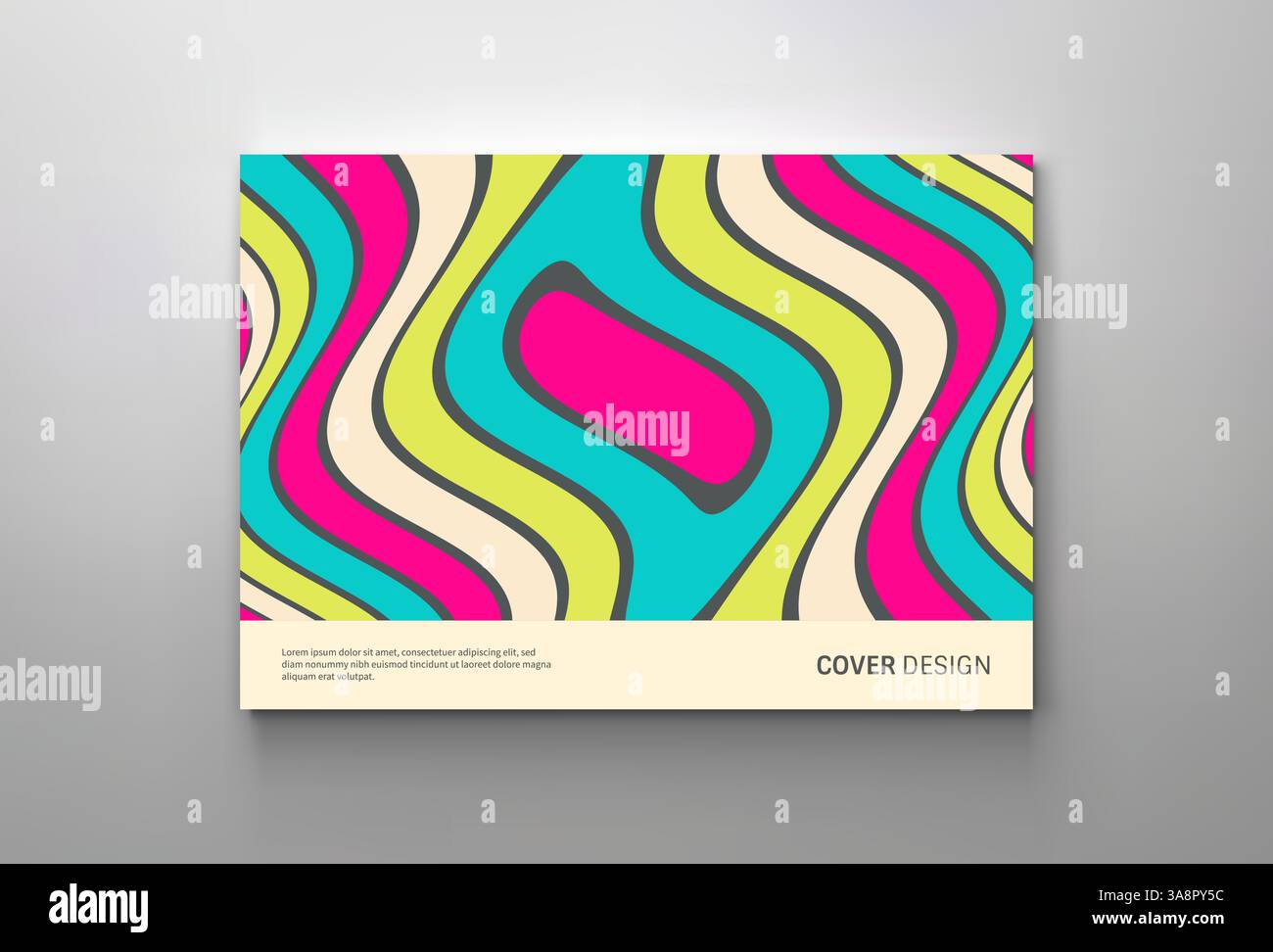 Cover design template. Pattern with optical illusion. Abstract striped ...