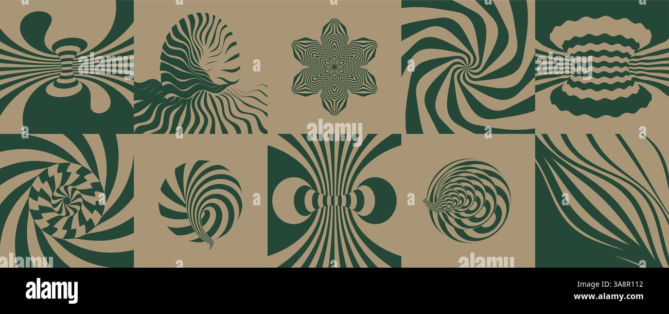Cover design template. Pattern with optical illusion. Spiral, rotation ...