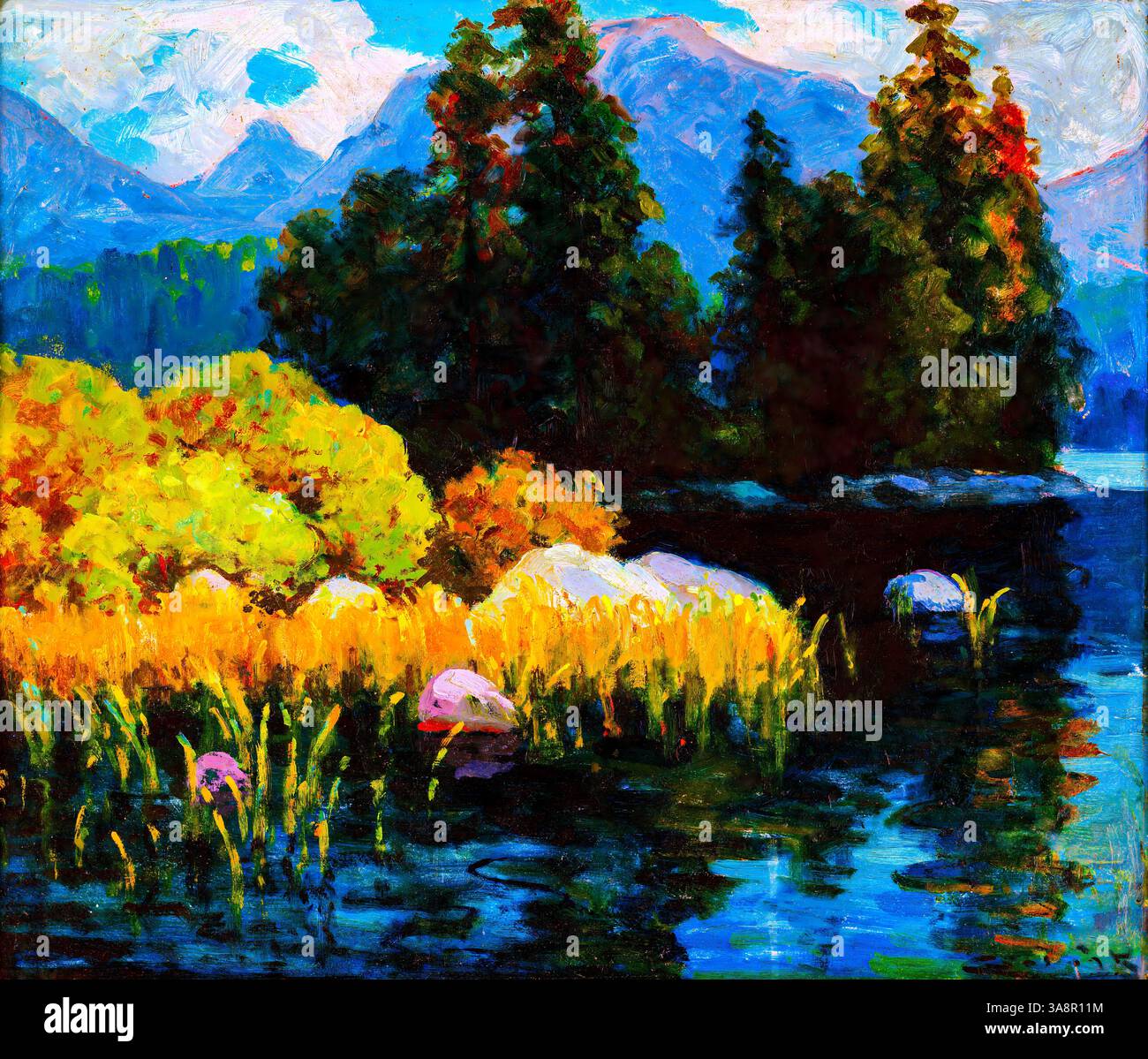 Country Landscape by Lajos Csordak – Early 20th Century Central ...