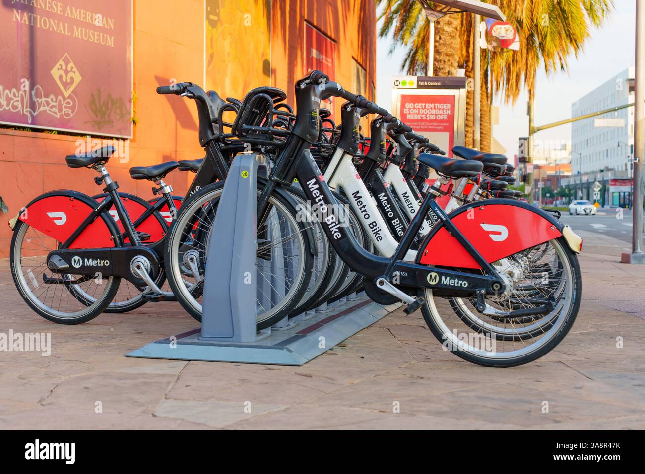 Los Angeles, California - December 4, 2024: Lineup of Metro Bikes ...