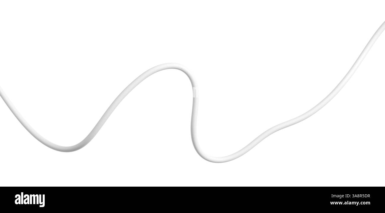 One color electrical wire isolated on white Stock Photo - Alamy