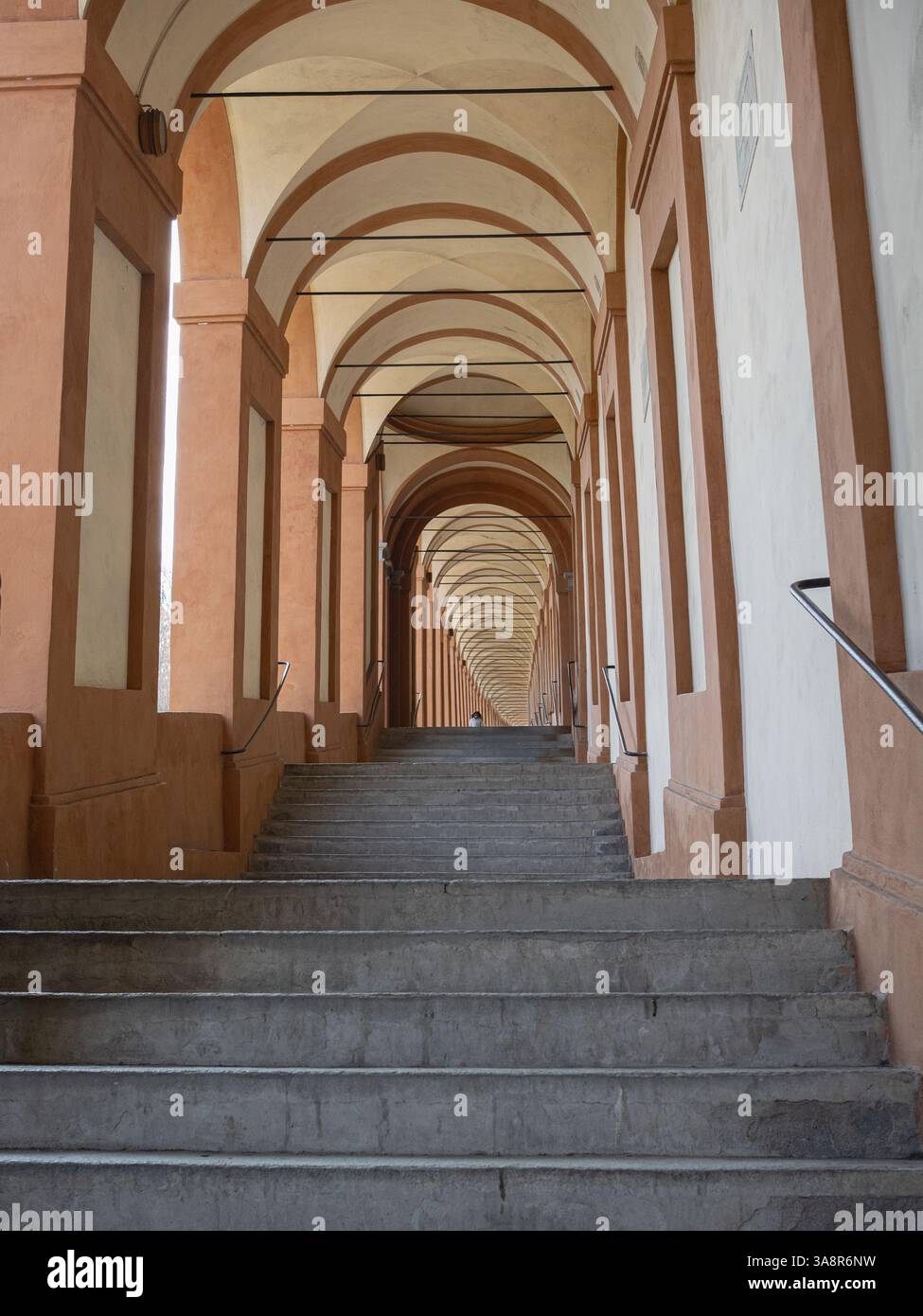 Historical Portico Covered Walkway with People Leading To San Luca ...