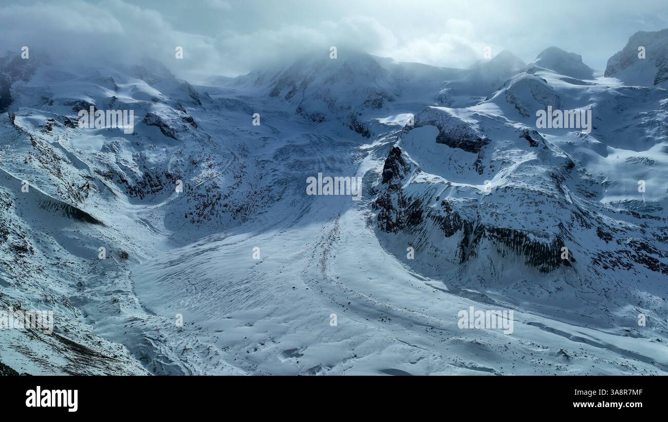 Aerial view gorner glacier drone hi-res stock photography and images ...
