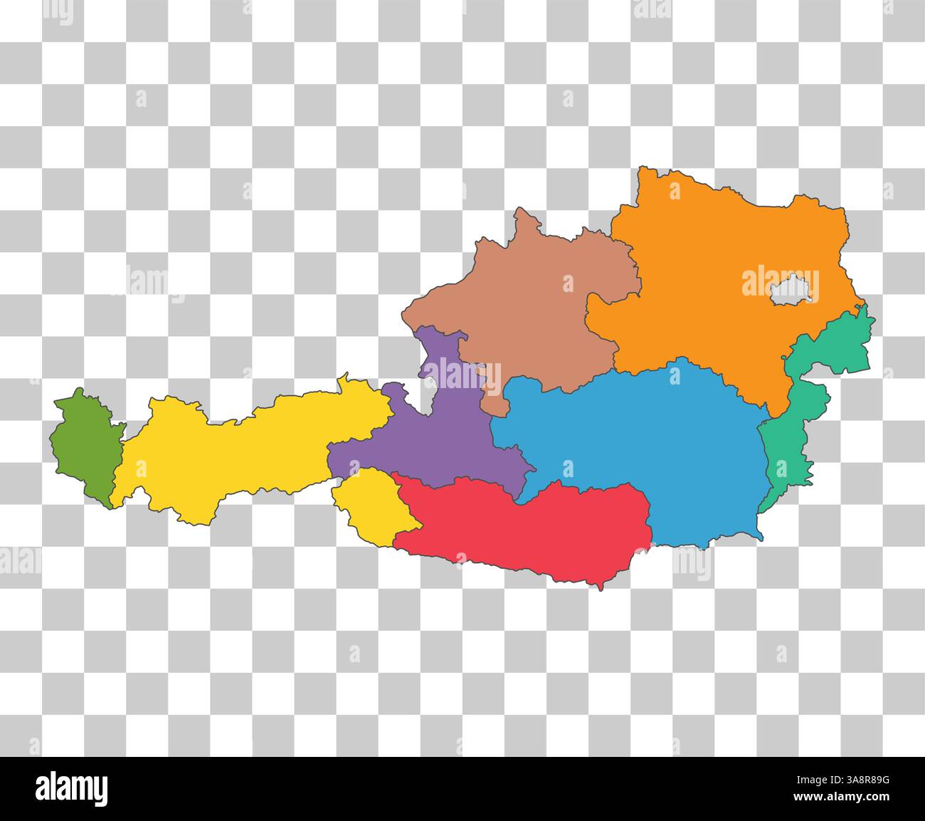 Austria map symbol shape, travel web flat concept icon symbol vector ...
