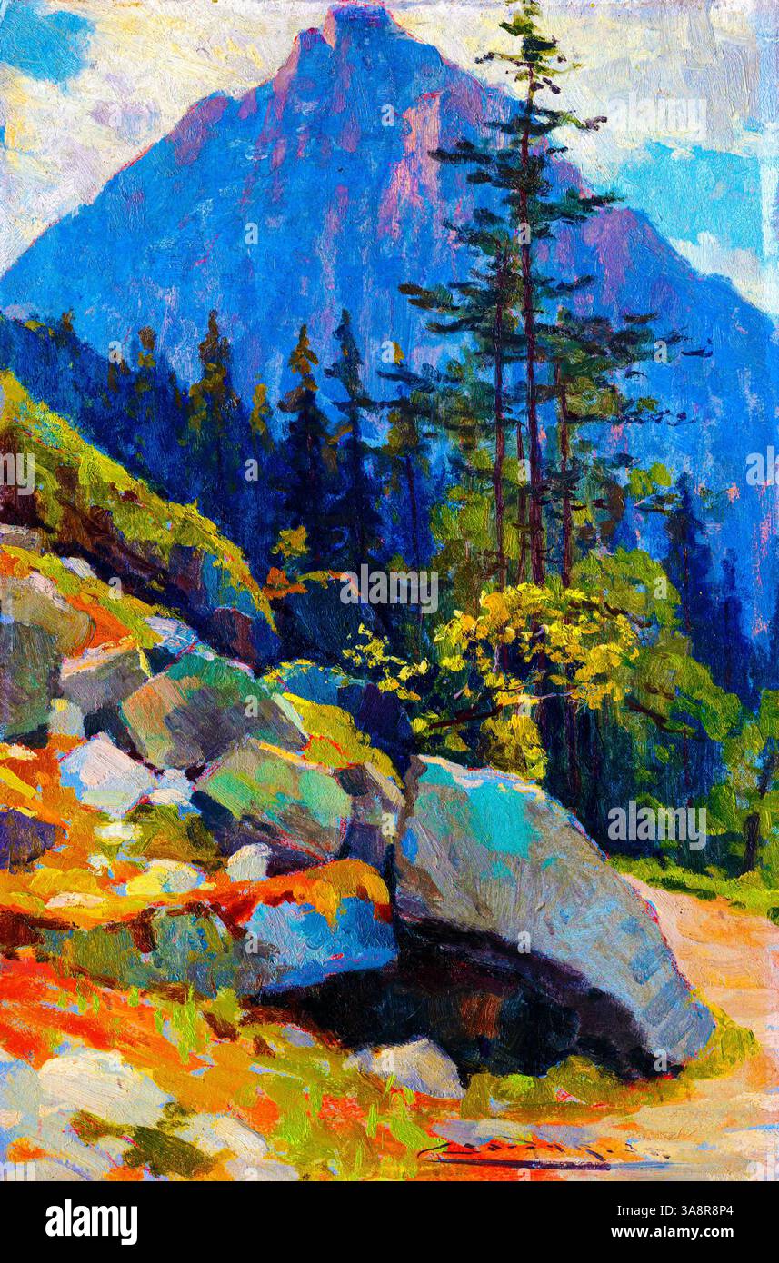 Tatra Motif (1935) by Lajos Csordak – Slovak Mountain Landscape ...