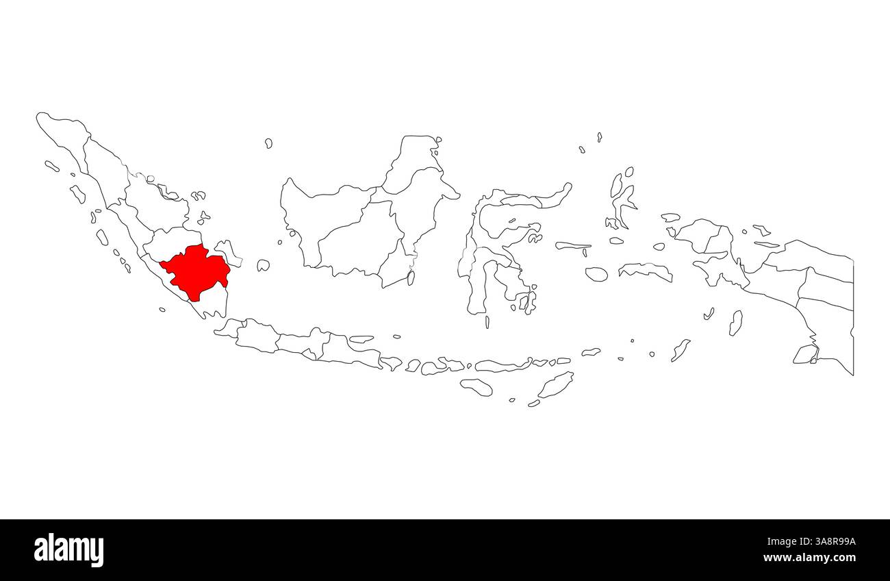 Indonesia detailed South Sumatra map shape, Flat web graphic concept ...