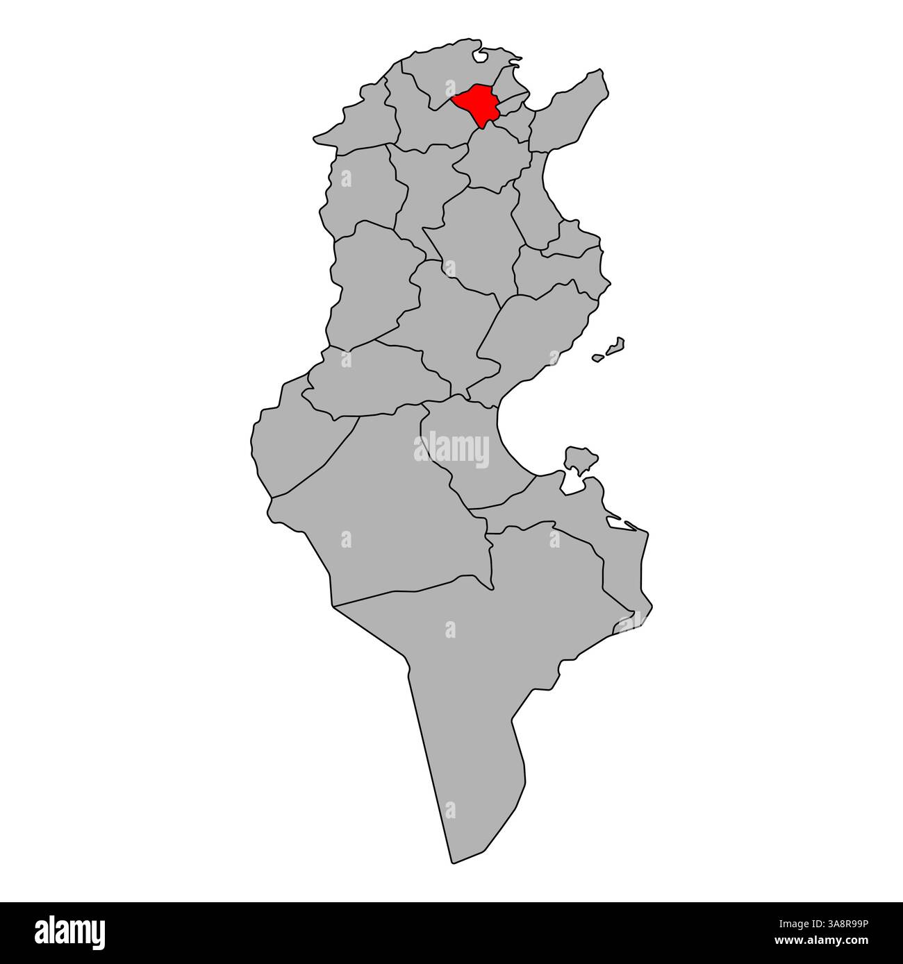 Manouba of Tunisia Governorates map shape, travel web flat icon vector ...