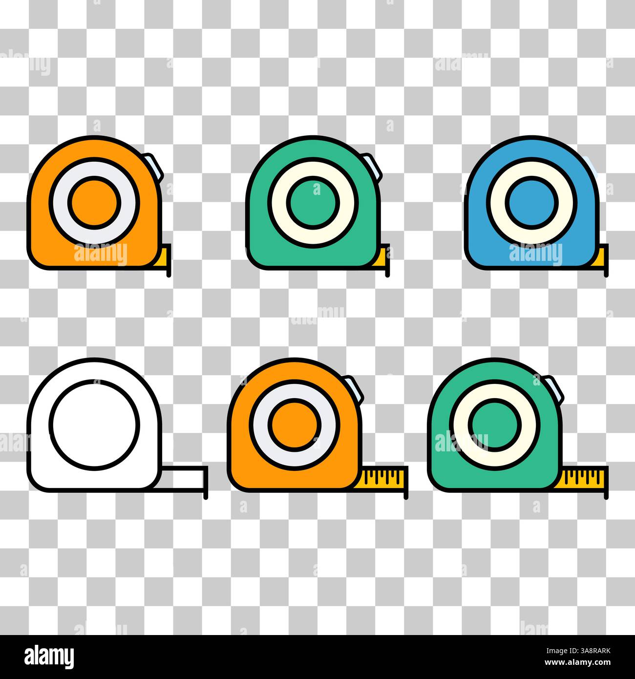 Set of Measurement tape icon, measure tool concept design symbol ...