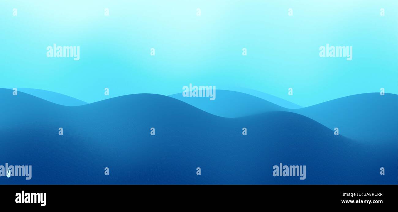 Blue abstract ocean seascape. Sea surface. Realistic landscape with ...