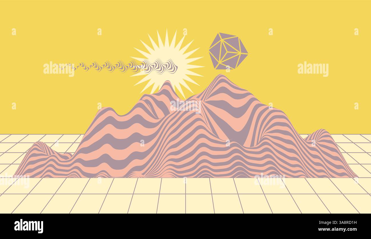 Landscape background. Terrain. Cover design template. Art composition ...