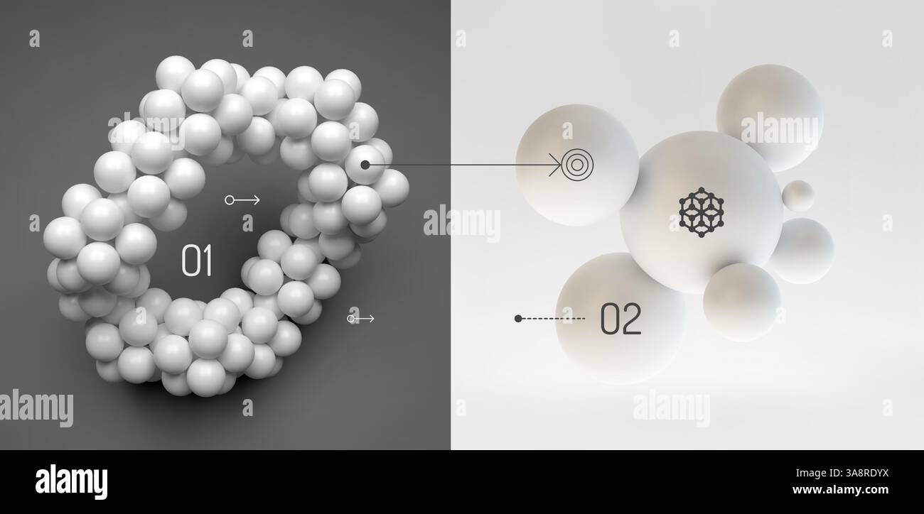 Molecule. A sphere of small balls. Concepts of chemical investigation ...