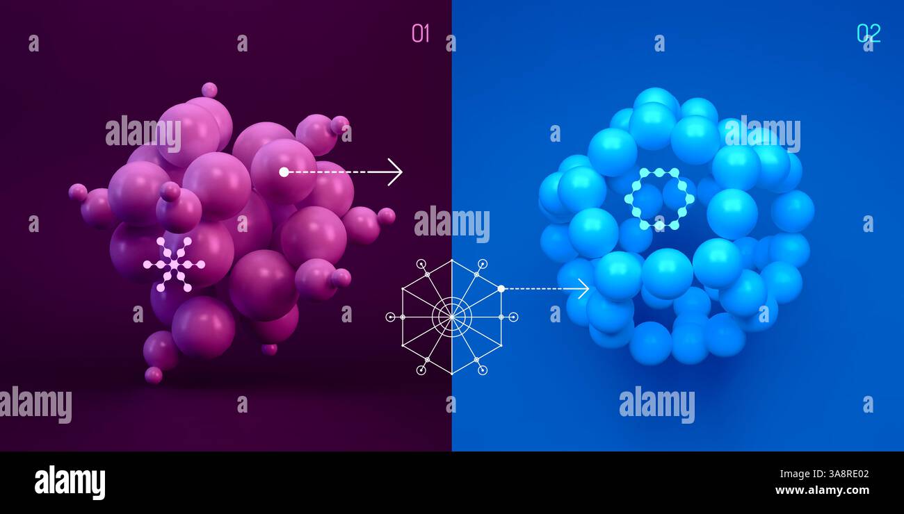 Molecule. A sphere of small balls. Concepts of chemical investigation ...