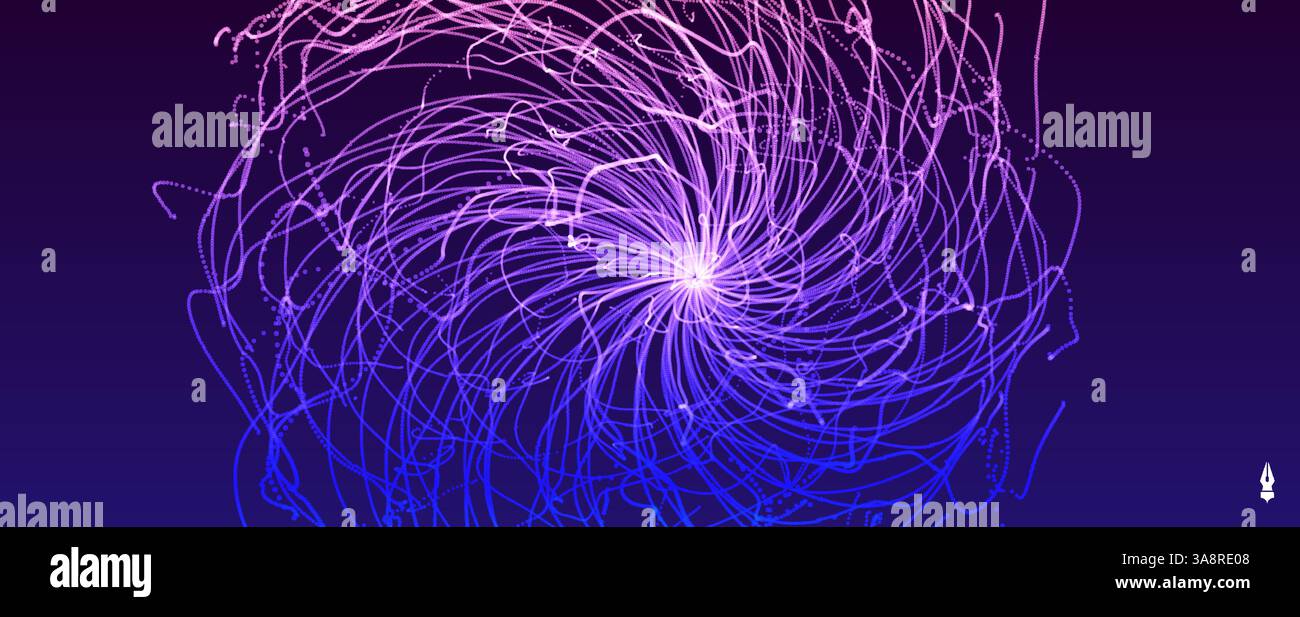 Point explode. Array with dynamic emitted particles. 3d technology ...
