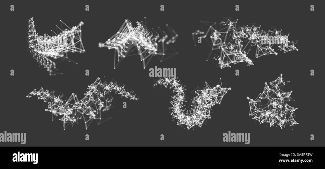3d connection structure. Wireframe element for design. Vector ...