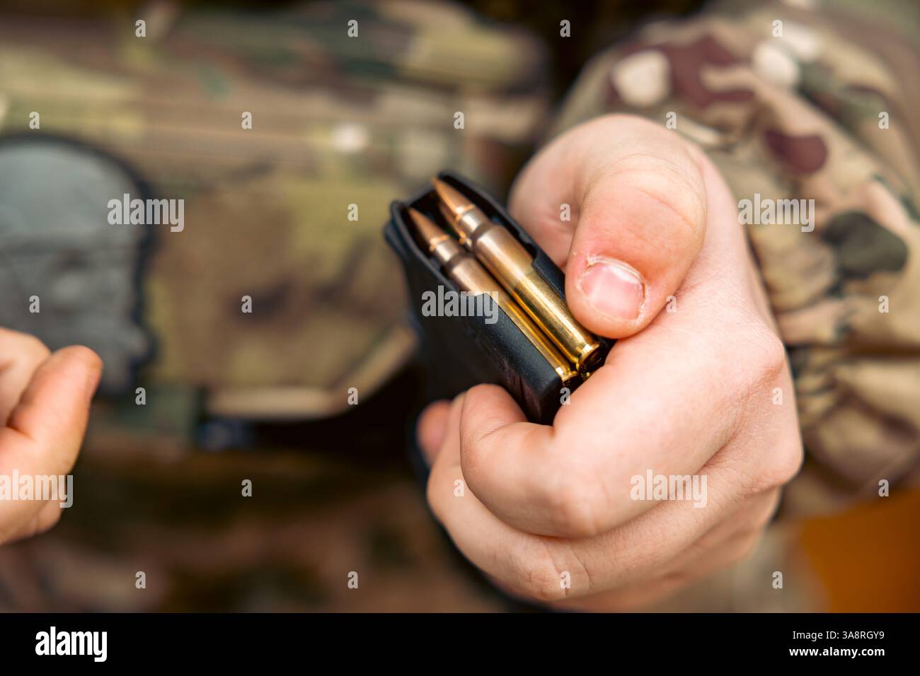Closeup pistol ammunition reloading hi-res stock photography and images ...