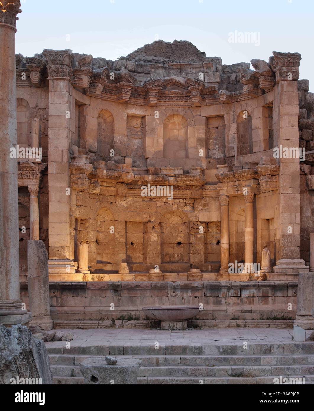 July 2, 2012 - Jerash, Jordan - Nymphaeum, monumental fountain built ...