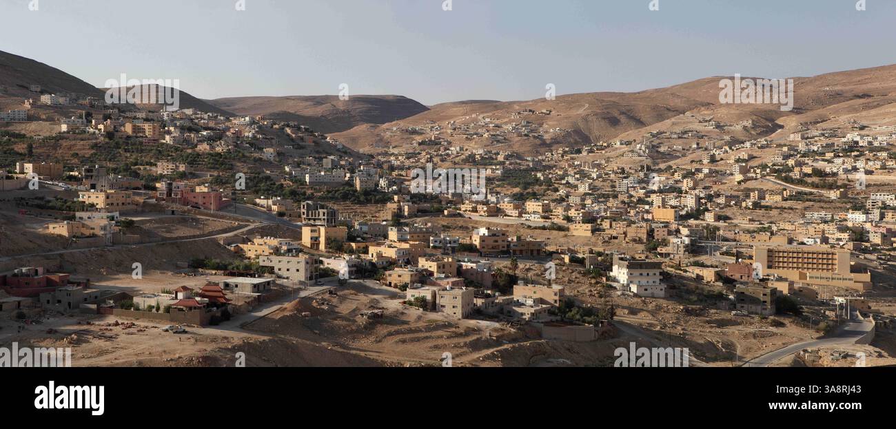 July 12, 2012 - Wadi Musa, Jordan - Panoramic view of Wadi Musa, a ...
