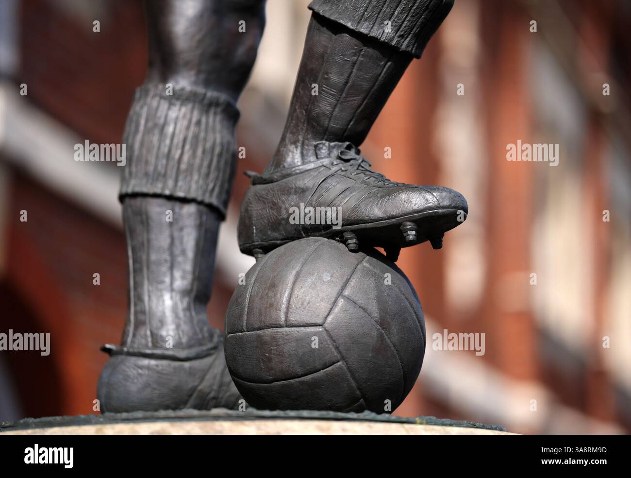 A general view of the Johnny Haynes Statue outside the stadium before ...
