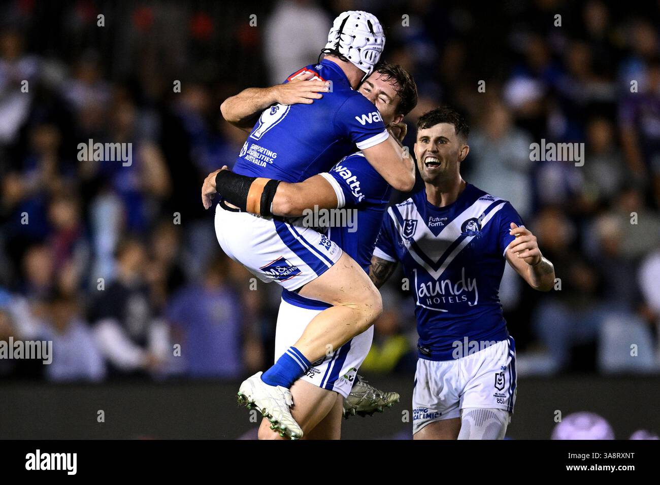 Reed Mahoney (left) celebrates with Jack Todd of the Bulldogs following ...