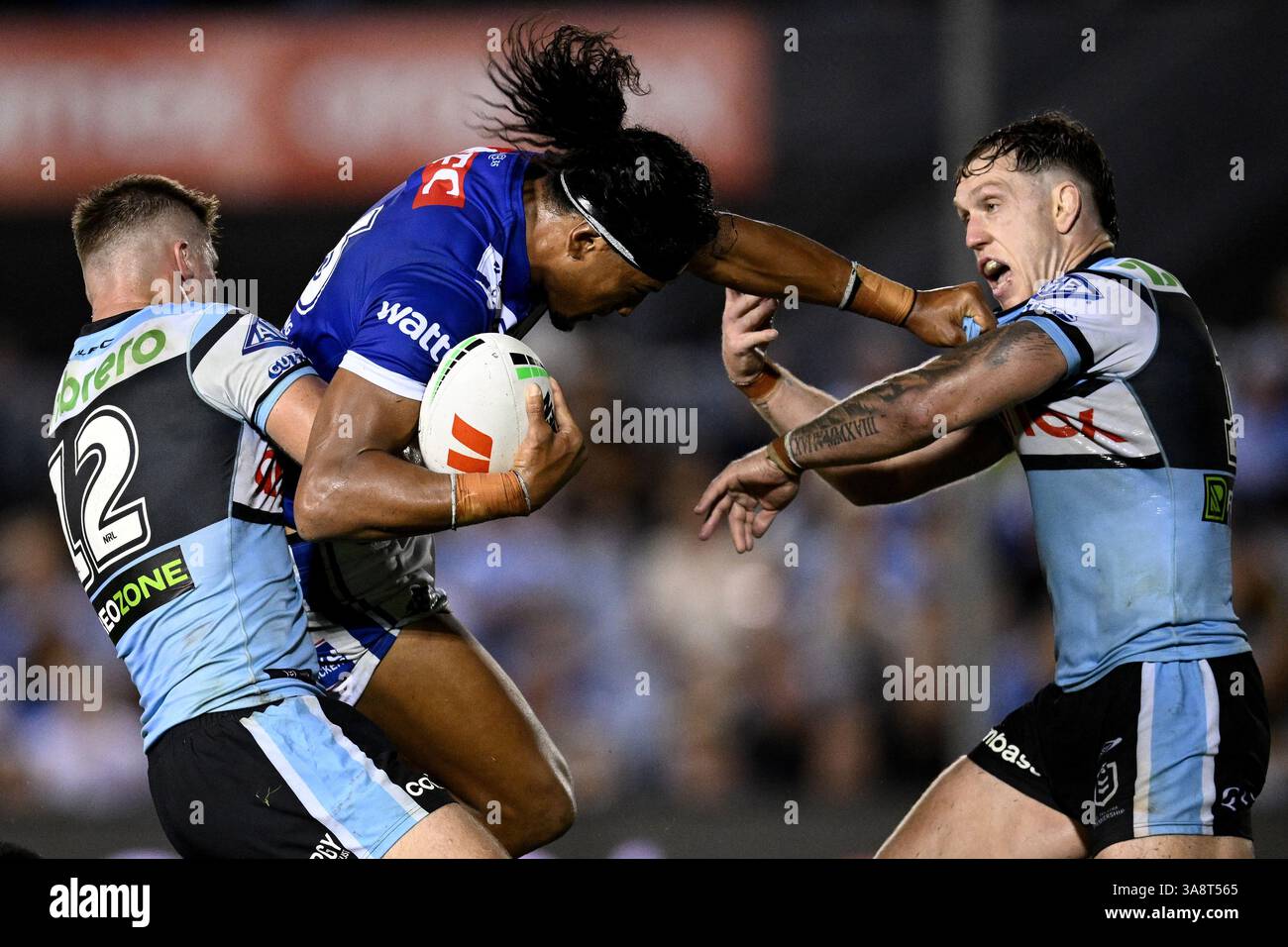 Sydney, Australia. 29th Mar, 2025. Sitili Tupouniua of the Bulldogs is ...