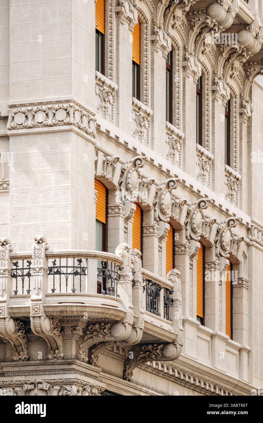 Details of historic architecture in the center of Trieste, showcasing ...