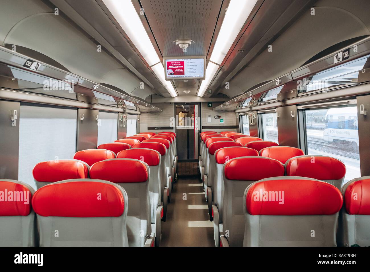 Trieste, Italy - August 18, 2024: Inside an Italian Frecciarossa high ...