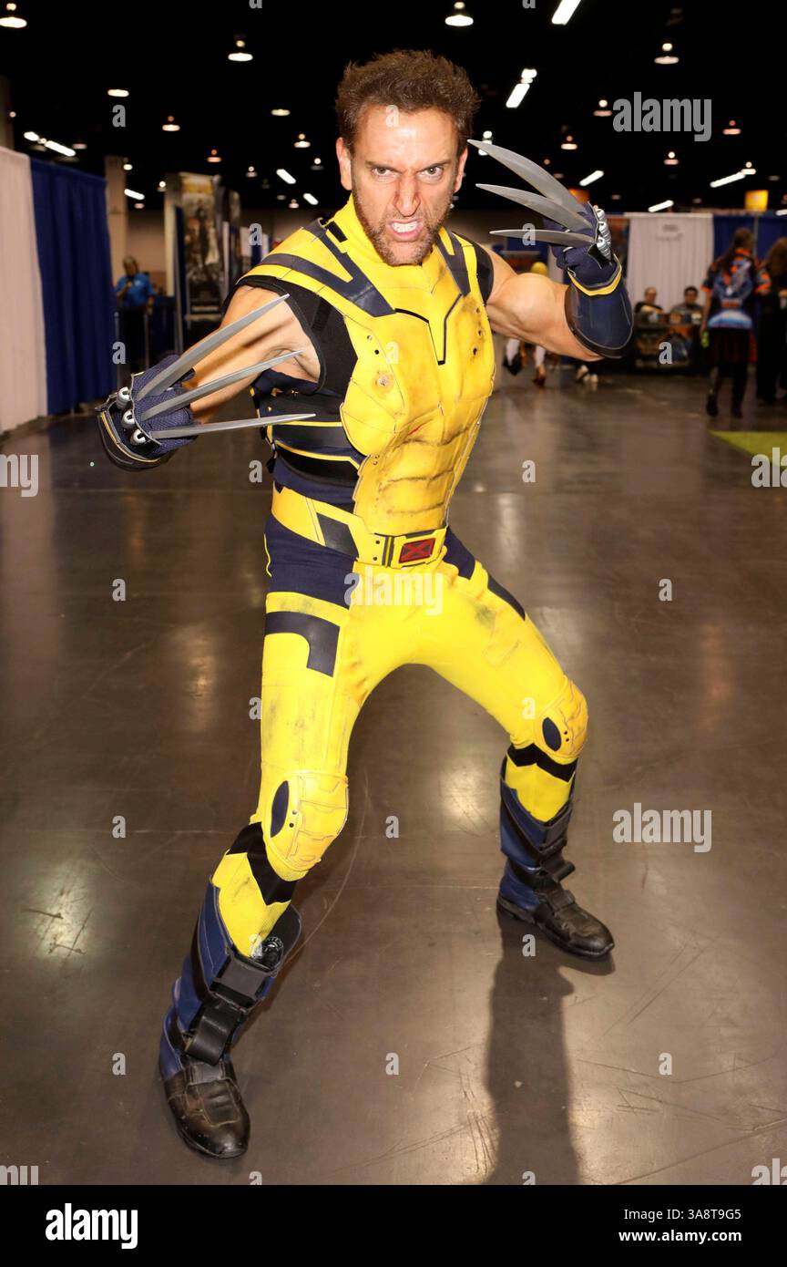 Wolverine Cosplayer auf der WonderCon 2025 im Anaheim Convention Center ...