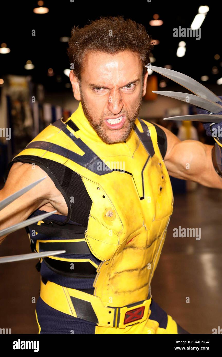 Wolverine Cosplayer auf der WonderCon 2025 im Anaheim Convention Center ...