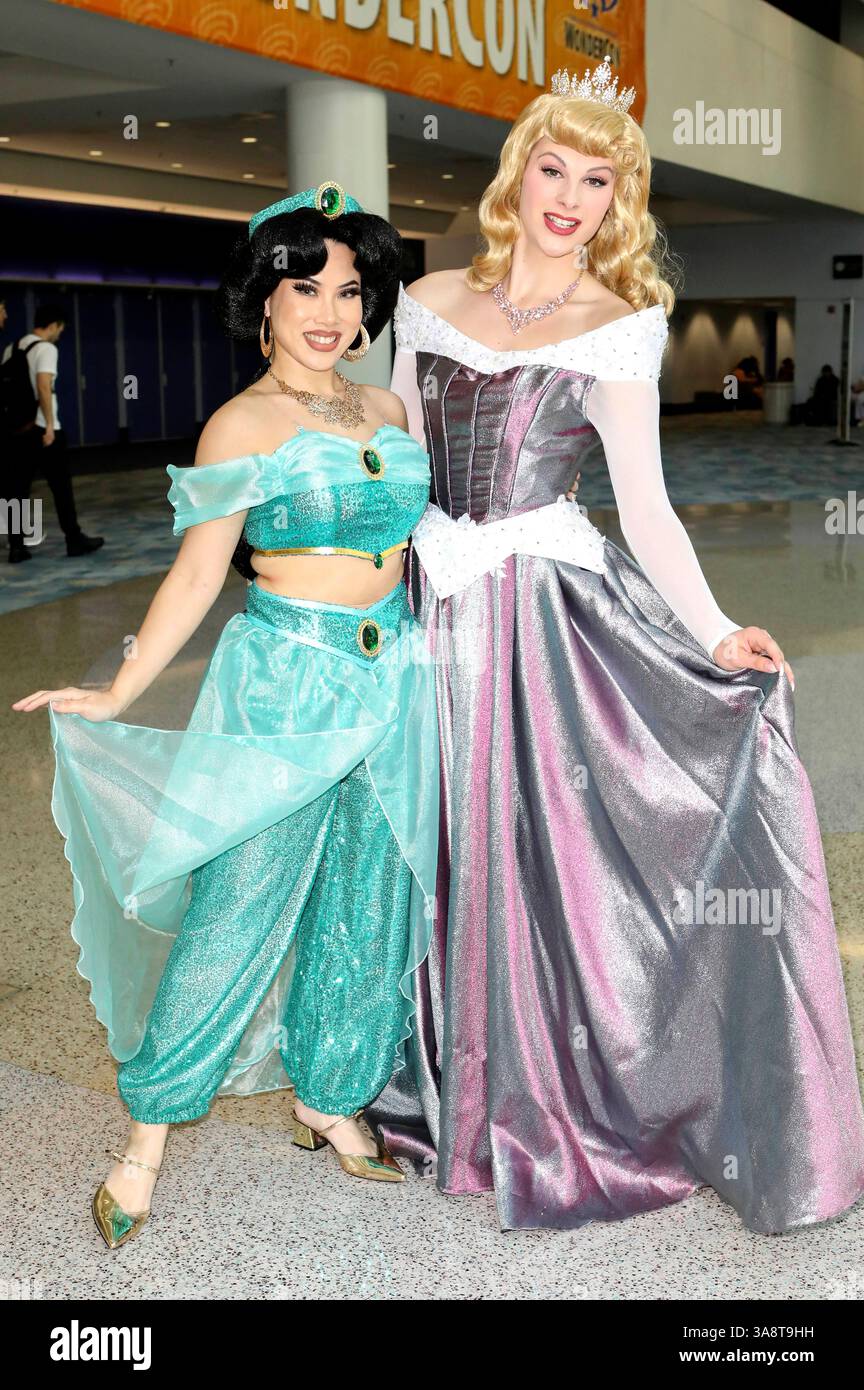 Disney Cosplayer auf der WonderCon 2025 im Anaheim Convention Center ...