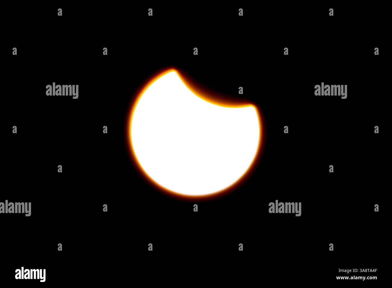 Partial solar eclipse. Eclipse seen from Spain, visible thanks to the ...