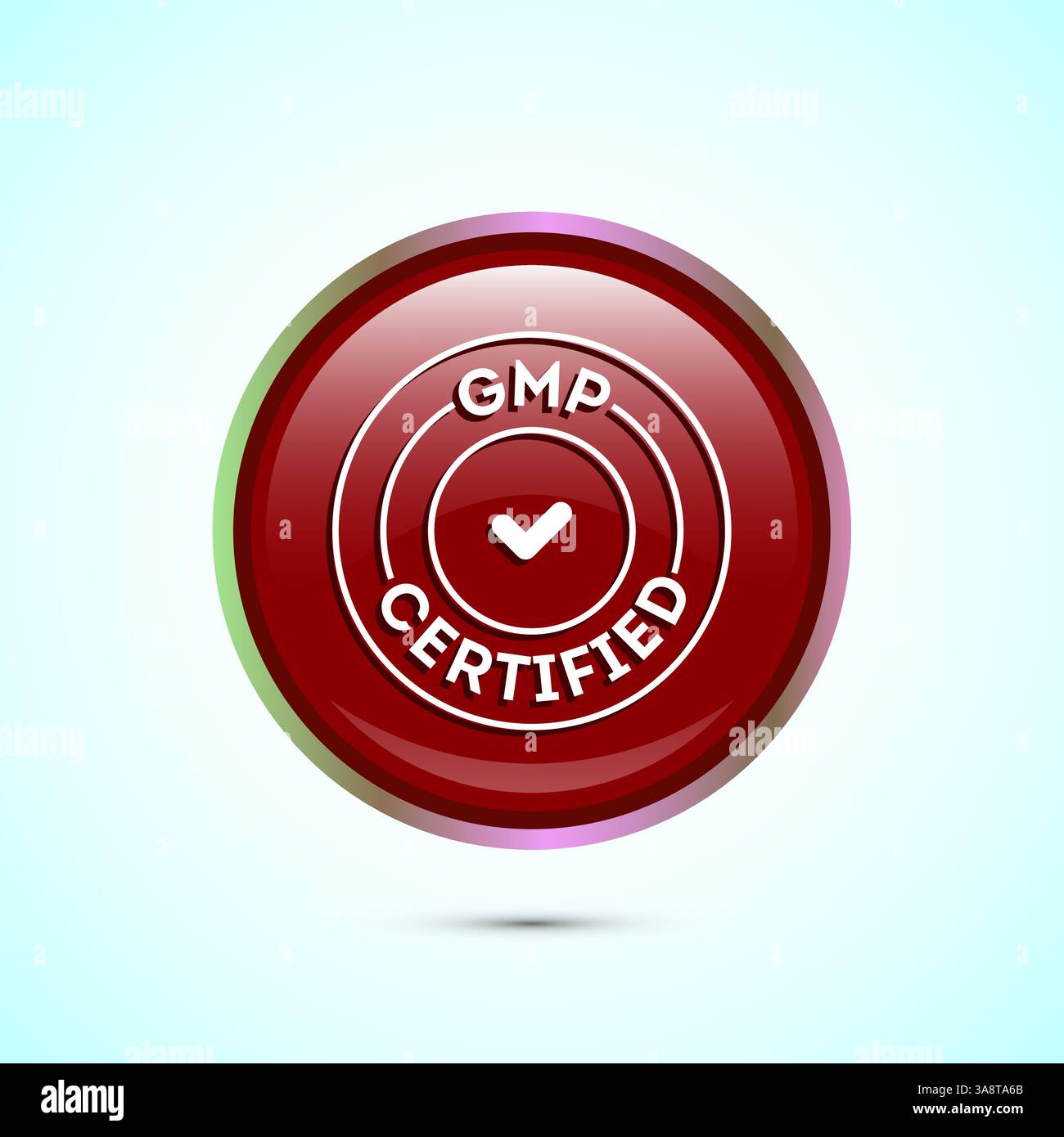 GMP certified icon design illustration. Good manufacturing practice ...