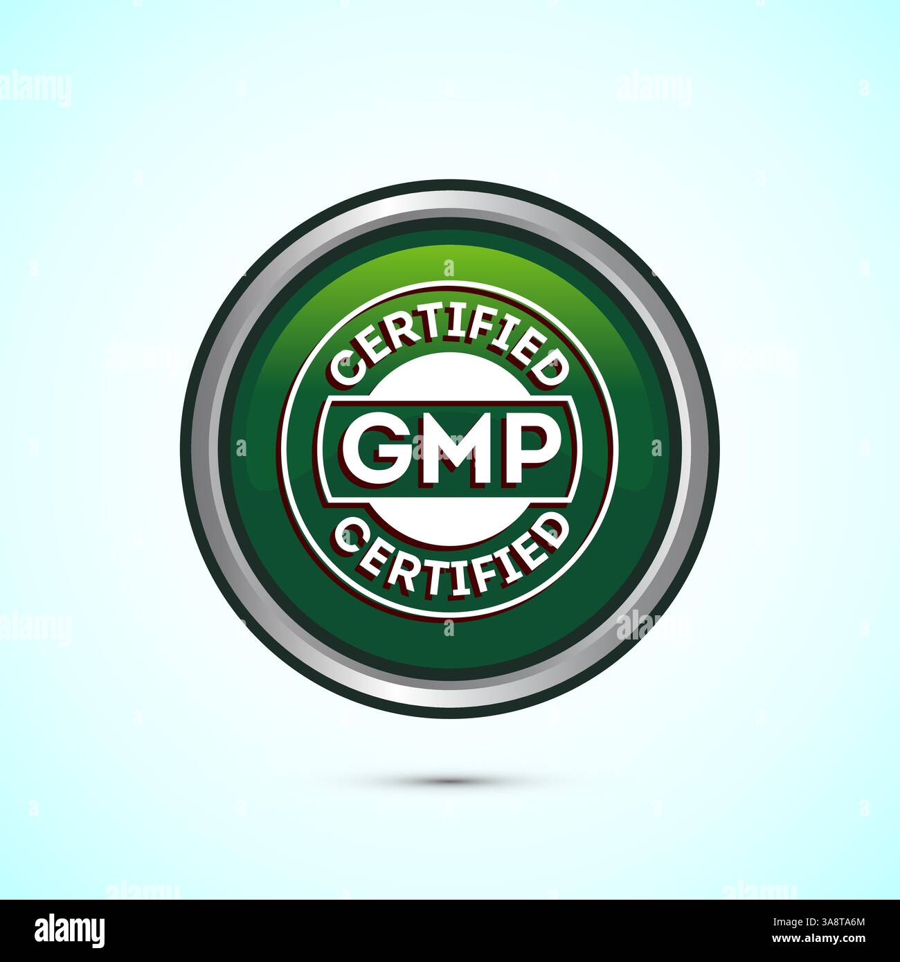 GMP certified icon design illustration. Good manufacturing practice ...