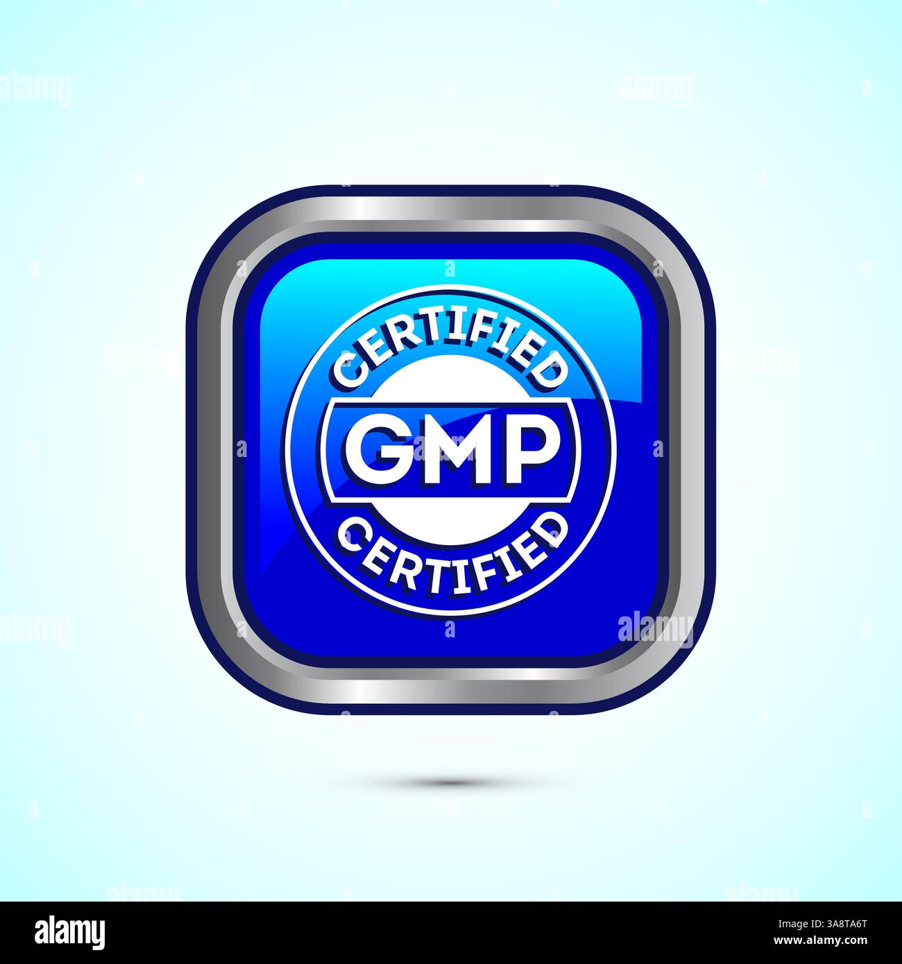 GMP certified icon design illustration. Good manufacturing practice ...