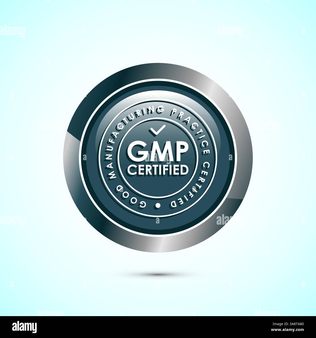 GMP certified icon design illustration. Good manufacturing practice ...