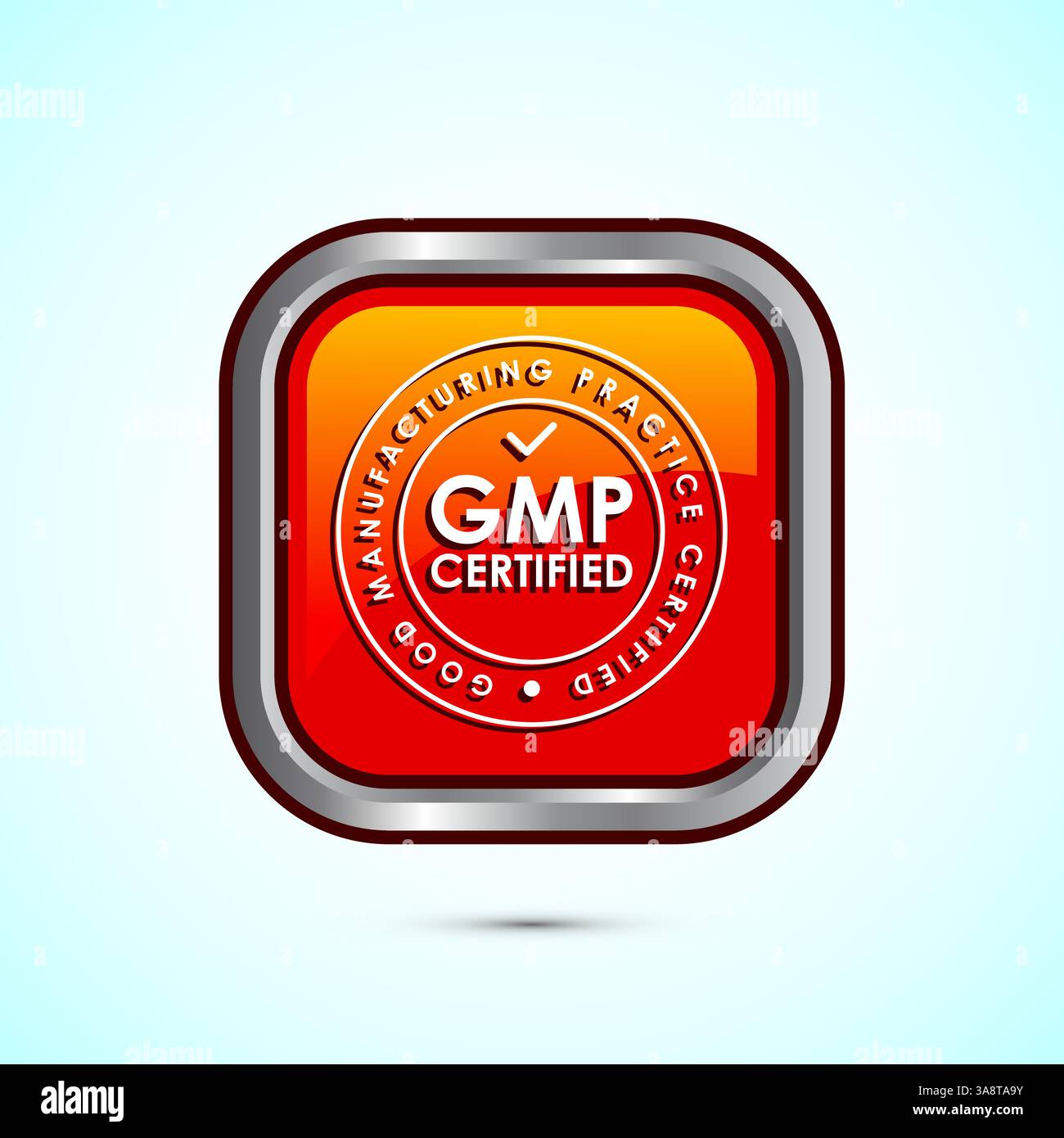 GMP certified icon design illustration. Good manufacturing practice ...
